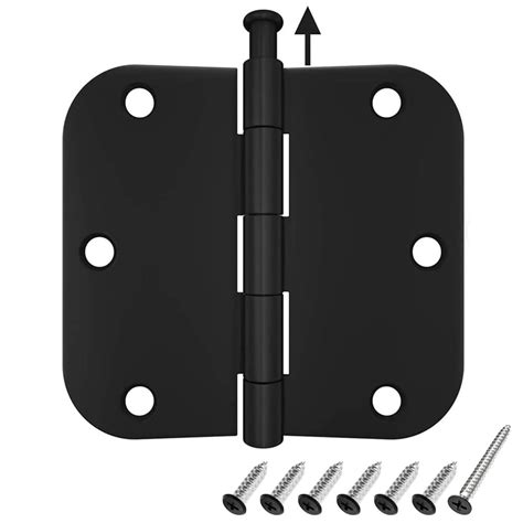 Hosom 6 Pack Rounded Door Hinges 35 X 35 Inch 58 Radius Matte Black
