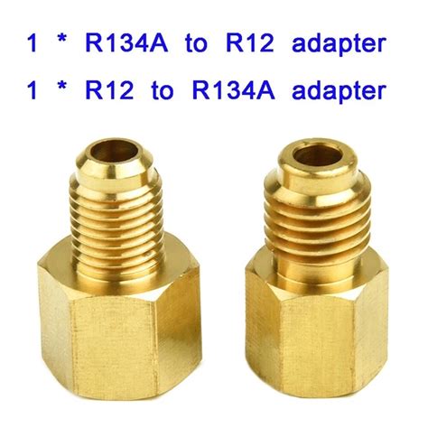 R12 To R134a Adapter Connector R134a To R12 2pcsset Hot New Practical