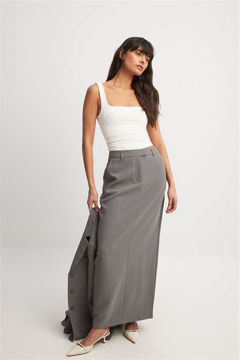 Tailored Maxi Skirt Grey Na Kd