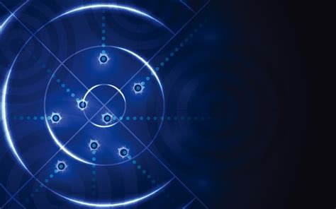 추상적인 점선 디지털 기술과 파란색 배경 프리미엄 벡터