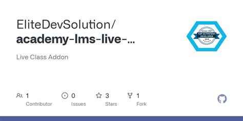 Github Elitedevsolution Academy Lms Live Streaming Class Addon Live Class Addon
