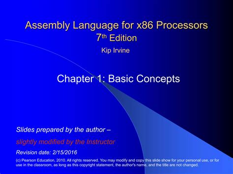 assembly language for x86 processors 7th edition chapter 1 basic concepts pdf