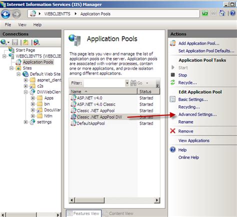 Troubleshooting Windows Authentication For Web Client In Iis7 · Docuware Support Portal