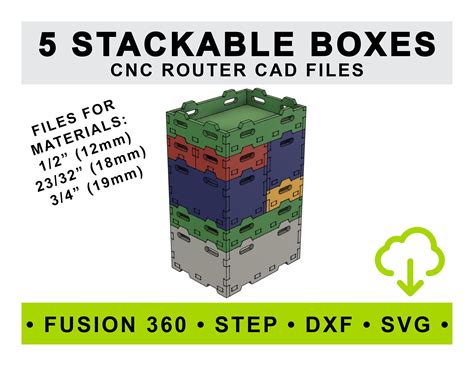 CNC Router Stackable Box Crate Files Box Set DIY Modular Etsy Cnc Router Router Cnc