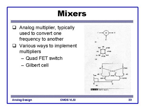 Cmos Vlsi Analog Design Cmos Vlsi 1 Outline