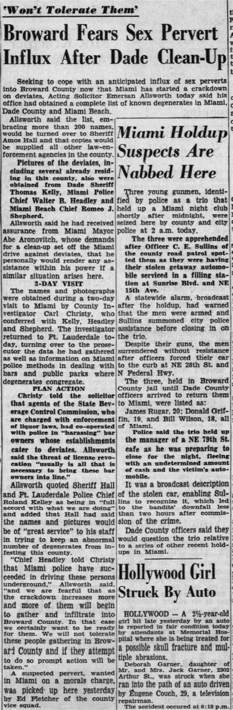 Broward Fears Sex Pervert Influx The Johnny Doe Project