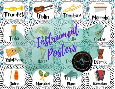 Instrument Posters By Jen Elizabeths Music Store Tpt