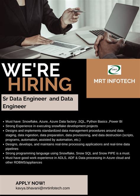 mrt infotech on linkedin hiring below role srdataengineer azure