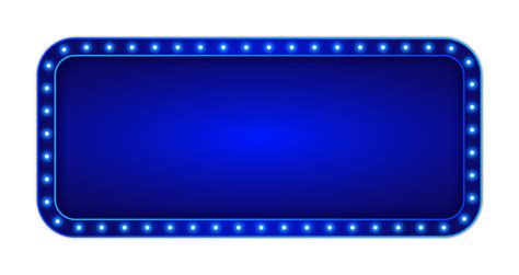 azul Painel publicitário retângulo forma com brilhando néon luzes 19817594 PNG
