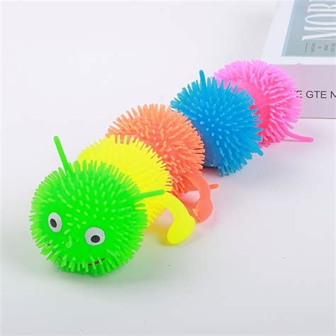 Colorful Caterpillar Puffer Ball Party Set Squishy Toy Squeeze