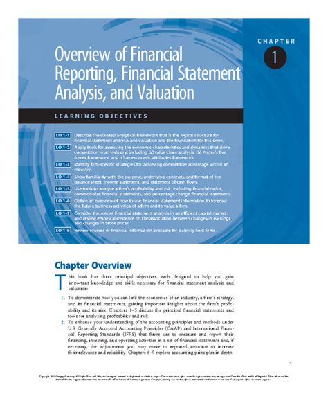 Chapter 1 Financial Analysis And Valuation Overview Of Financial