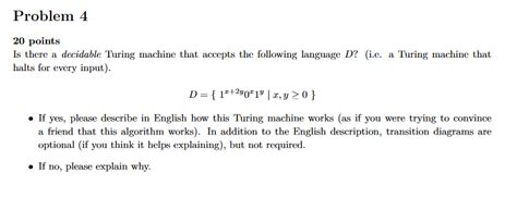 Solved Problem 4 20 Points Is There A Decidable Turing
