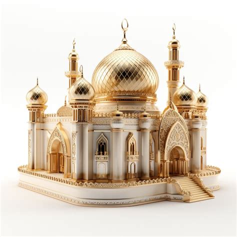 3d Model Of A Small Palace With Middle Eastern Architecture Isolated On