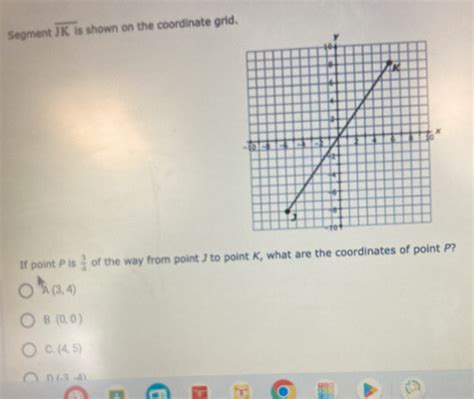 Solved Segment Overline Jki S Shown On The Coordinate Grld If Point P