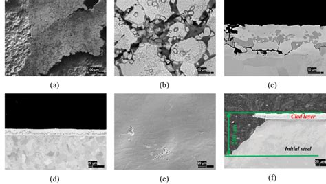 Microstructures Of Surface A B And E And Cross Sections C D And F