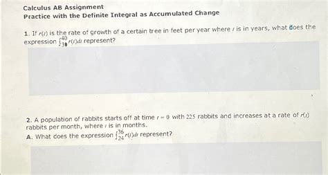 solved calculus ab assignmentpractice with the definite