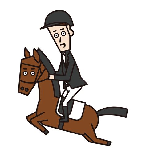 승마 선수 남성의 그림 무료 일러스트 소재집 Kukukeke