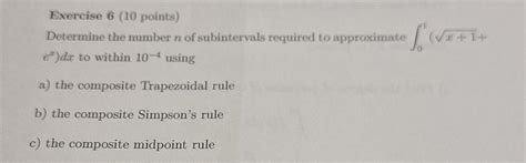 Solved Exercise 6 10 Points Determine The Number N Of Chegg Com