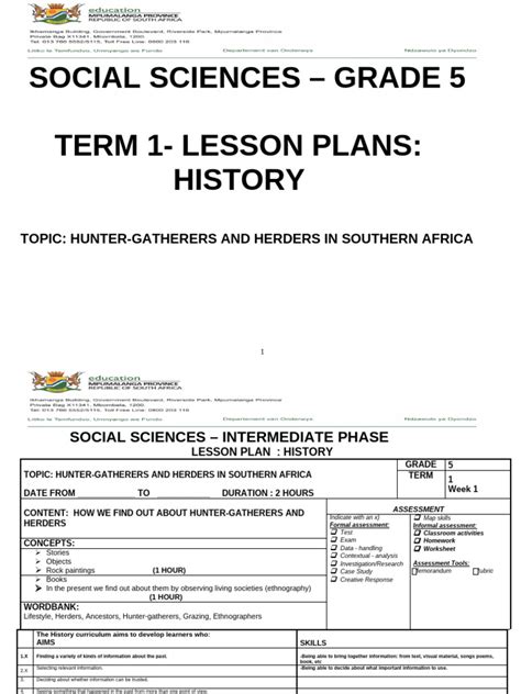 Grade 5 History Ss Lesson Plans Pdf Lesson Plan Information
