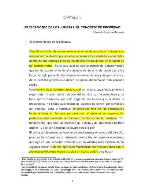 Un Escamoteo De Los Juristas El Concepto De Propiedad Pdf Propiedad