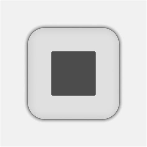 Premium Vector Grey Stop Button Icon Flat Design