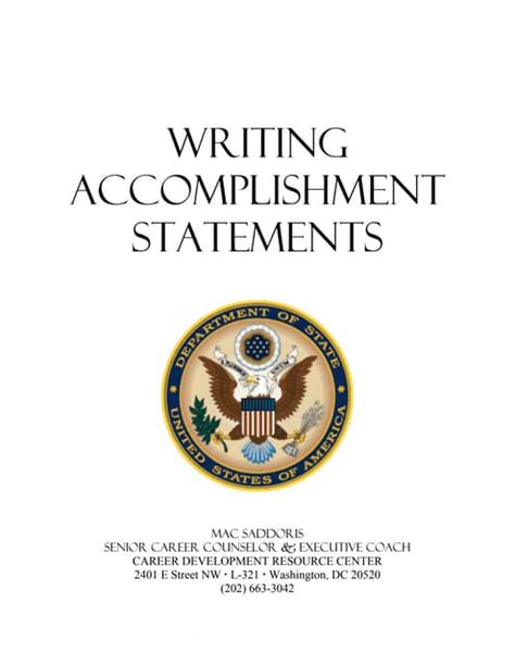 Writing Accomplishment Statements Pdf