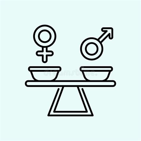 Equality Outline Icon Isolated Line Vector Illustration From People Skills Collection Stock