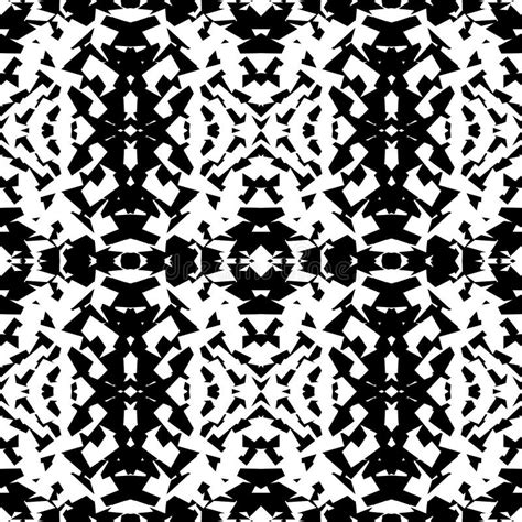 Mirrored Geometric Pattern Repeatable Monochrome Abstract Backg Stock Vector Illustration Of