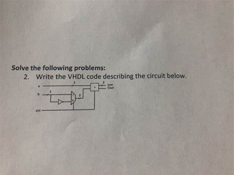 Solved Solve The Following Problems 2 Write The Vhdl Code