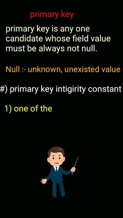 Primary Key Dbms Sql Sqlqueries Database Coding Shortsvideo