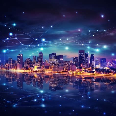 Premium Ai Image Smart City And Abstract Dot Point Connect With