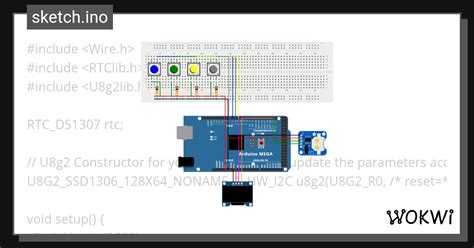 Arduino Mega 1306 Oled U8g2 Using Rtc Ds1307 To Display The Time No Button Functionality