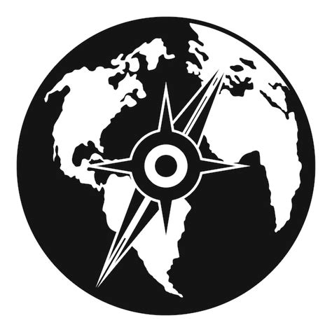 Premium Vector Compass On Earth Icon Simple Illustration Of Compass