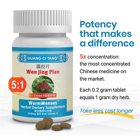 Wen Jing Pian Warmmenses™ 200 Mg 200 Tablets Activeherb Wholesale
