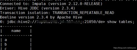 使用beeline命令行访问impala集群 beeline impala csdn博客