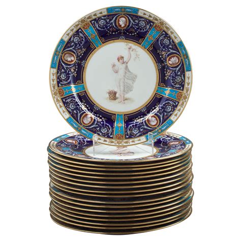 Set Of 18 English Porcelain Plates Minton Circa 1890 For Sale At 1stdibs