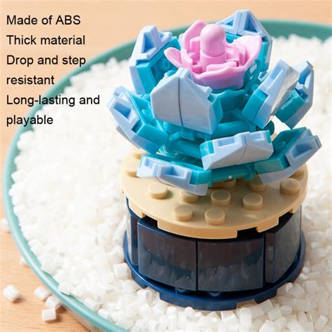 2600f Cayi 화분에 심은 식물 빌딩 블록 사무실 장식 작은 입자 조립 퍼즐 완구