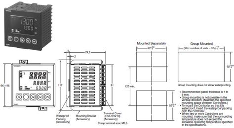 E5an E5en Basic Type Digital Temperature Controller 96 X 96 Mm And 48 X 96 Mm Dimensions