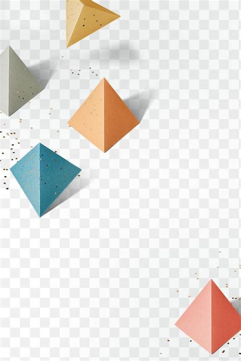 3d Colorful Paper Craft Pentahedron Patterned Background Design Element