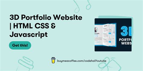 3d portfolio website html css and javascript buymeacoffee