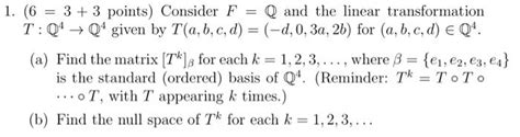 solved 6 3 3 points consider f q and the linear