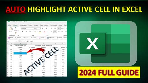 Auto Highlight Excel Cell How To Highlight Active Cell In Excel Youtube