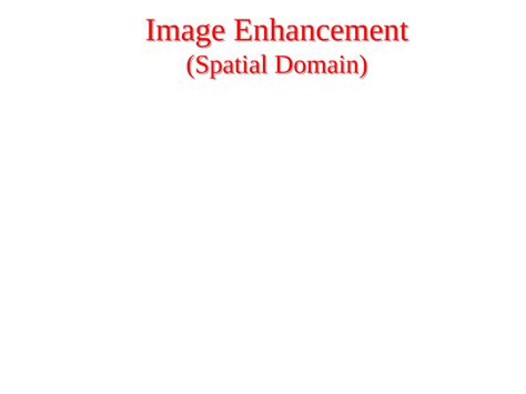 Pdf Image Enhancement Spatial Domain