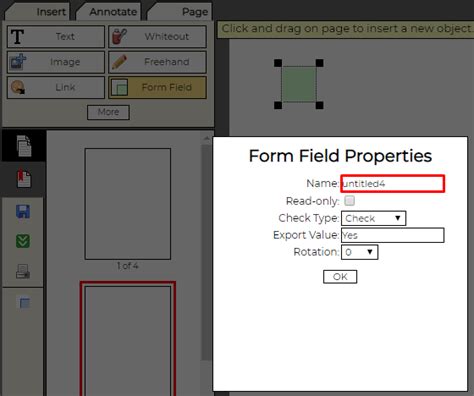 Creating A Checkbox For A PDF Form PDFescape