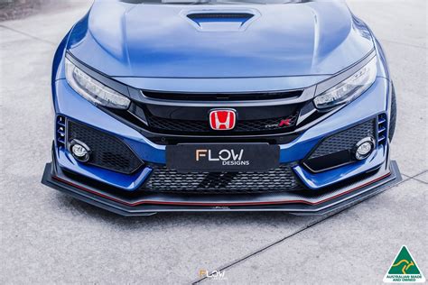 Honda Civic 2017 2022 Type R Front Lip Splitter Extensions Pair