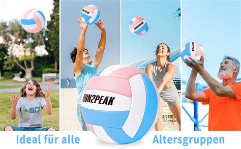 Run2peak Soft Touch Volleyball Ball Blau Rosa Weicher Beachvolleyball Offizielle Größe 5 Indoor