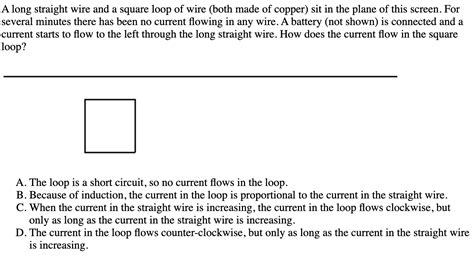 Solved A Long Straight Wire And A Square Loop Of Wire Both Chegg Com