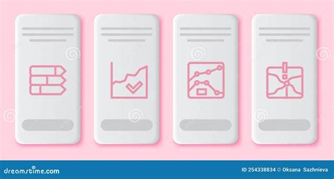 Set Line Pie Chart Infographic Financial Growth Increase Graph Chart Diagram And