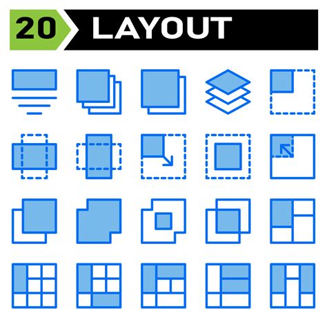Layout Icon Set Include Layout Grid Dashboard Interface User