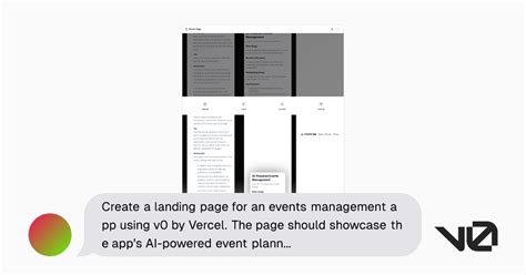 Create A Landing Page For An Events Management App Using V0 By Vercel